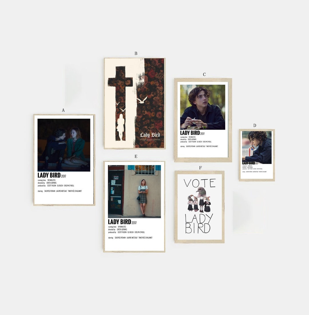 Lady Bird Film Classic Movie Canvas Poster Unframe Multiple Choice ...