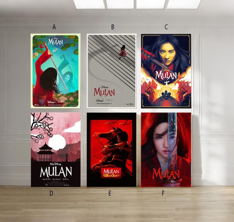 Mulan 2020 Film Classic Movie Canvas Poster Unframe Multiple Choice ...