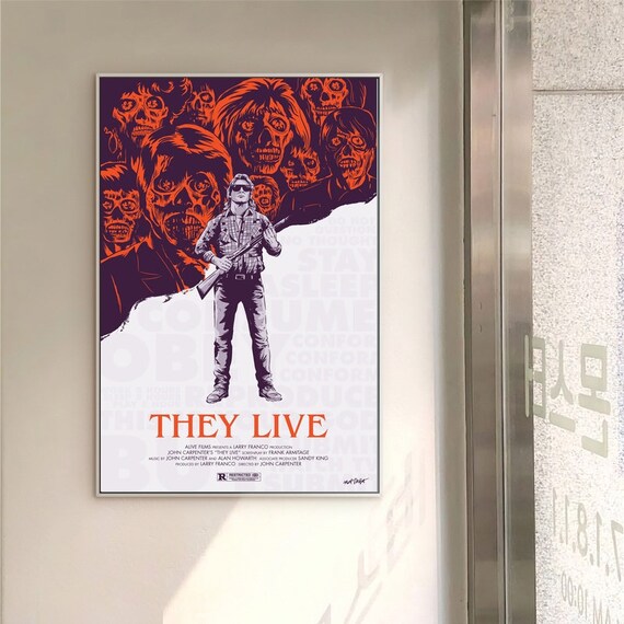 They Live Film Classic Movie Canvas Poster Unframe Multiple | Etsy