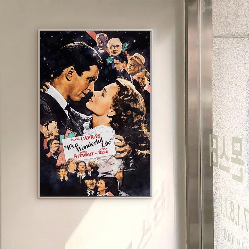 It's A Wonderful Life 1946 Film Classic Movie Canvas Poster Unframe ...