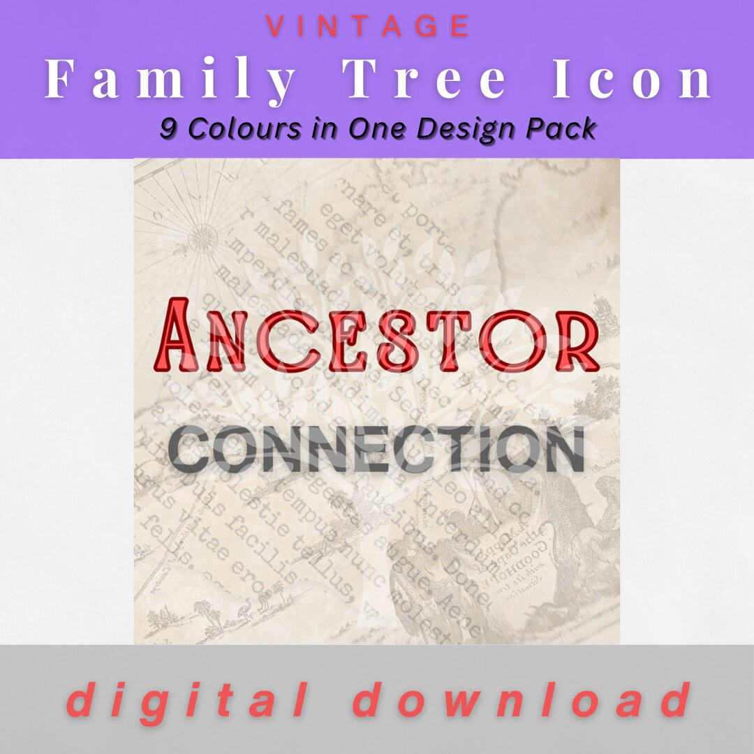 VINTAGE 5 - Original Ancestor Connection Icons | Organise Digital ...