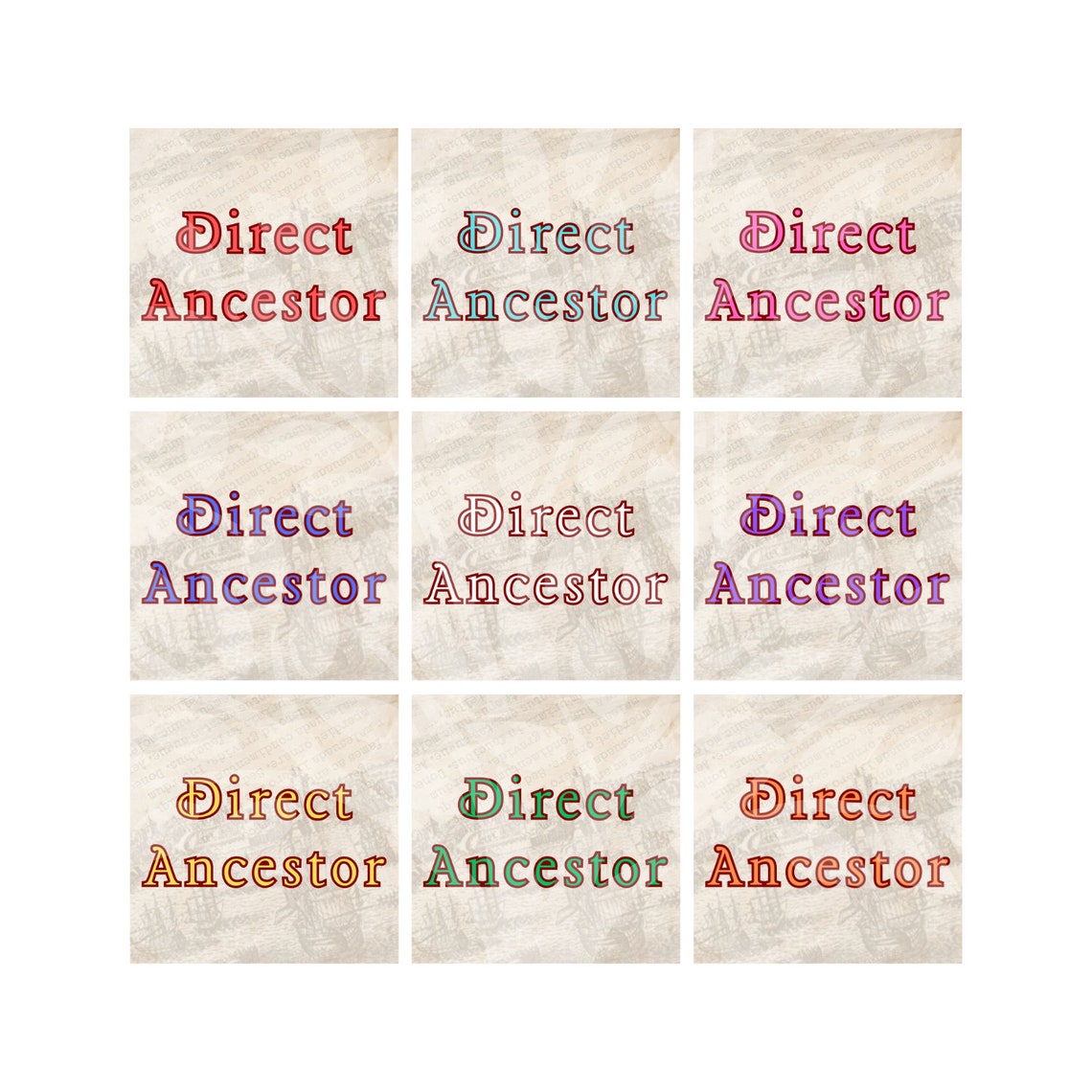 VINTAGE 2 - Original Direct Ancestor Icons | Organise Digital Family ...