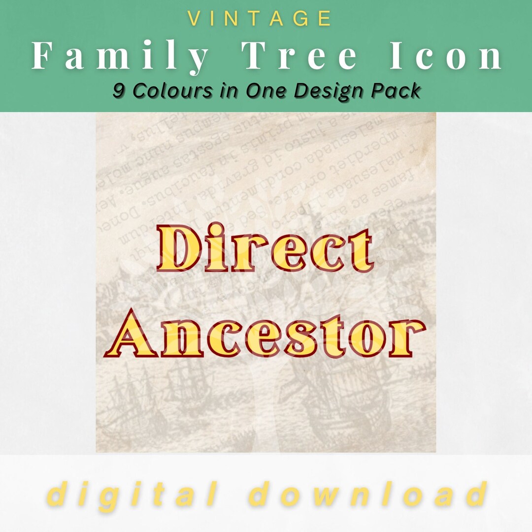 VINTAGE 4 - Original Direct Ancestor Icons | Organise Digital Family ...
