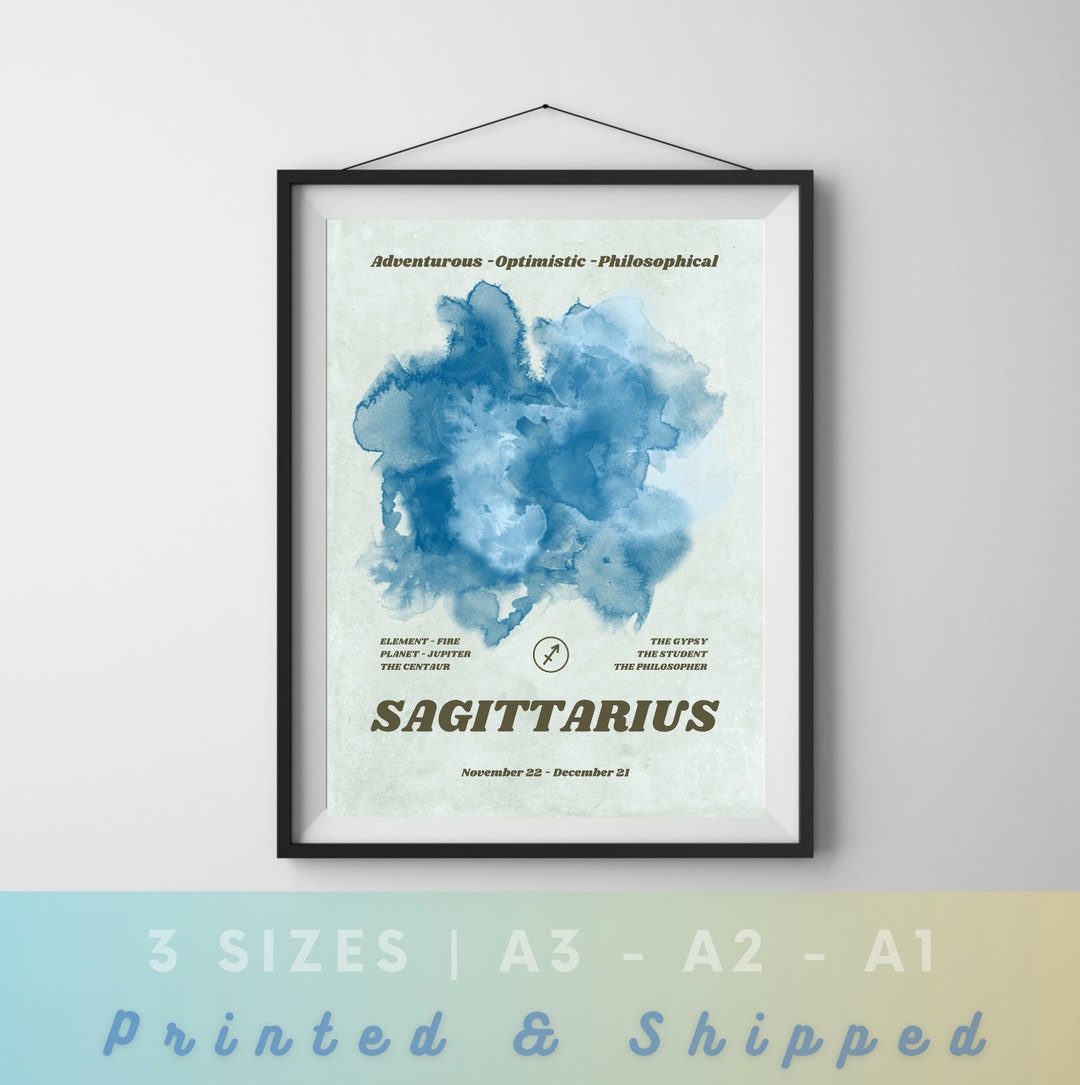 Sagittarius Zodiac Poster Print Horoscope Art A1 A2 A3 Sizes - Etsy