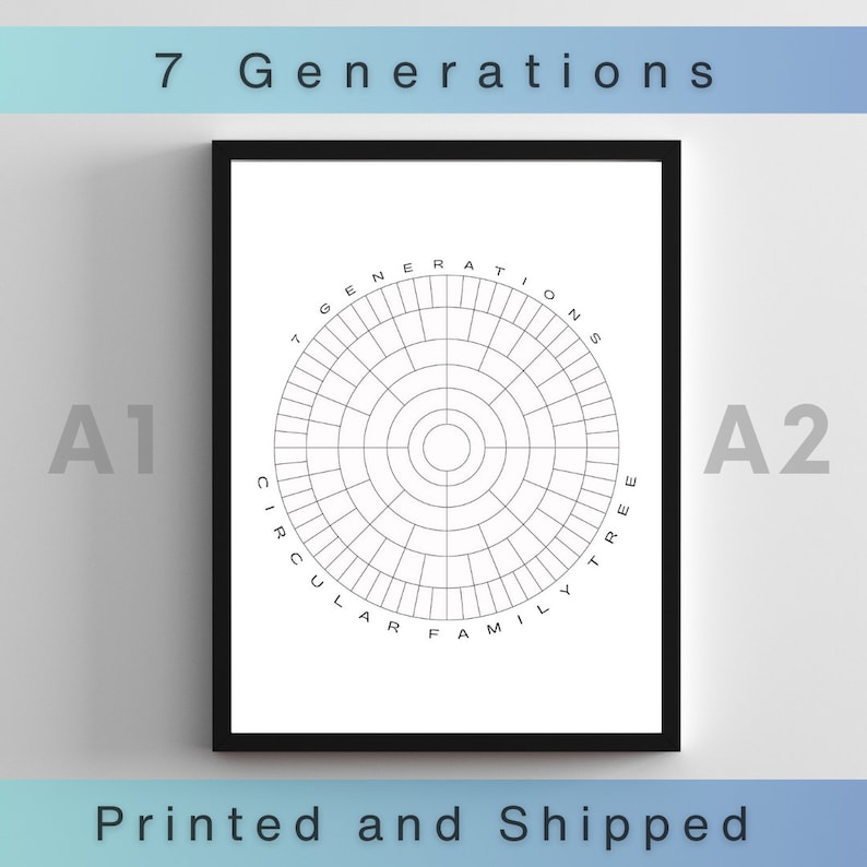 7 Generation Circular Family Tree Poster | Printed & Shipped to You ...