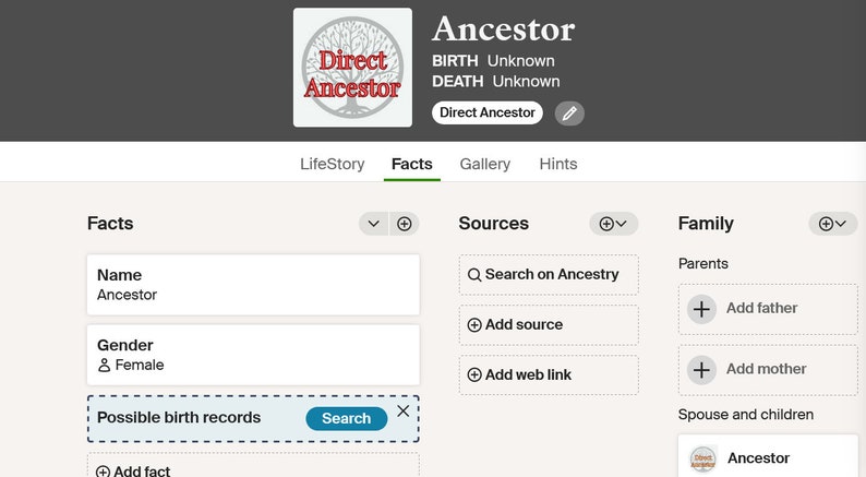 Organise Digital Family Trees With Original Direct Ancestor Icons ...