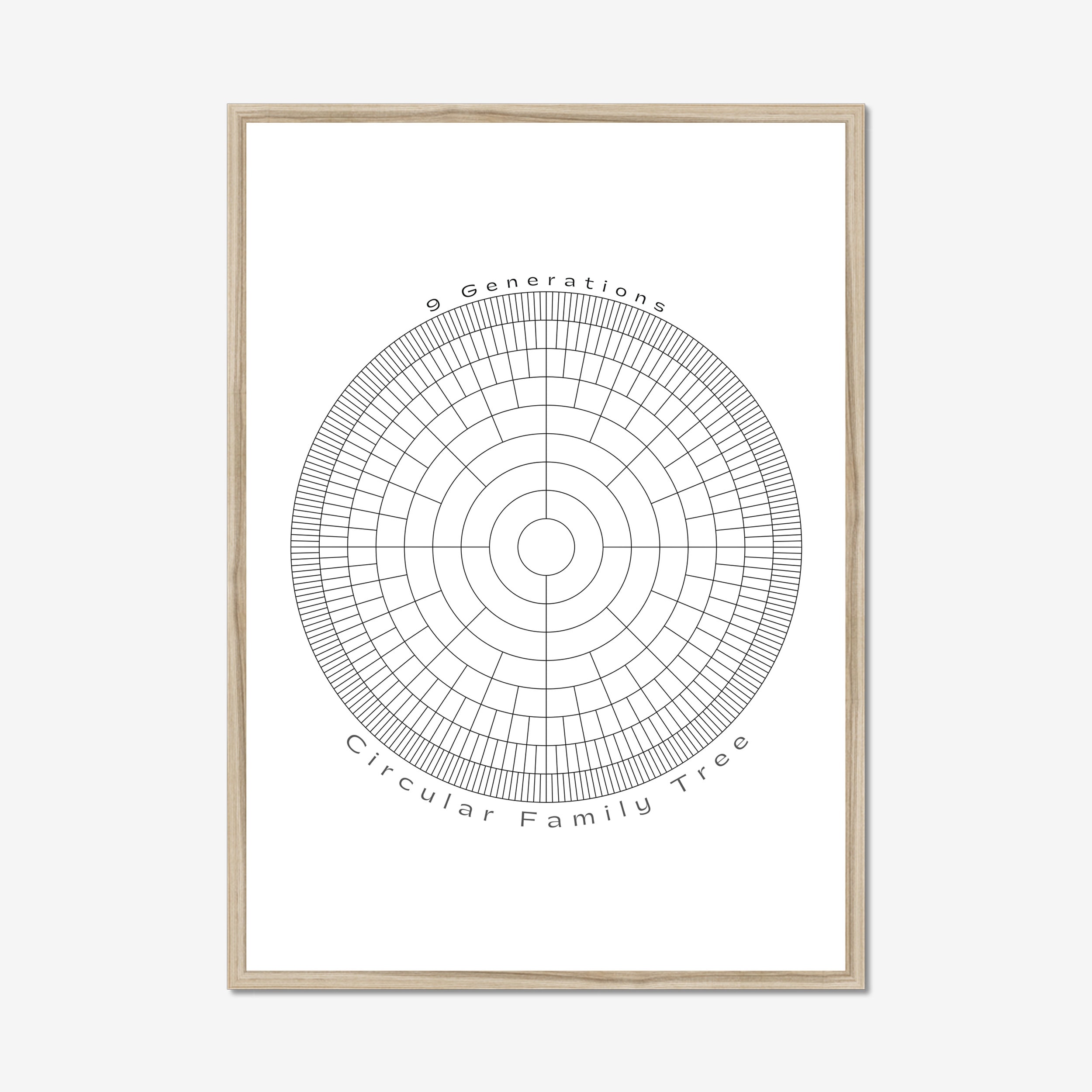 9 Generation Circular Family Tree | Add Your Data | Blank Genealogy ...