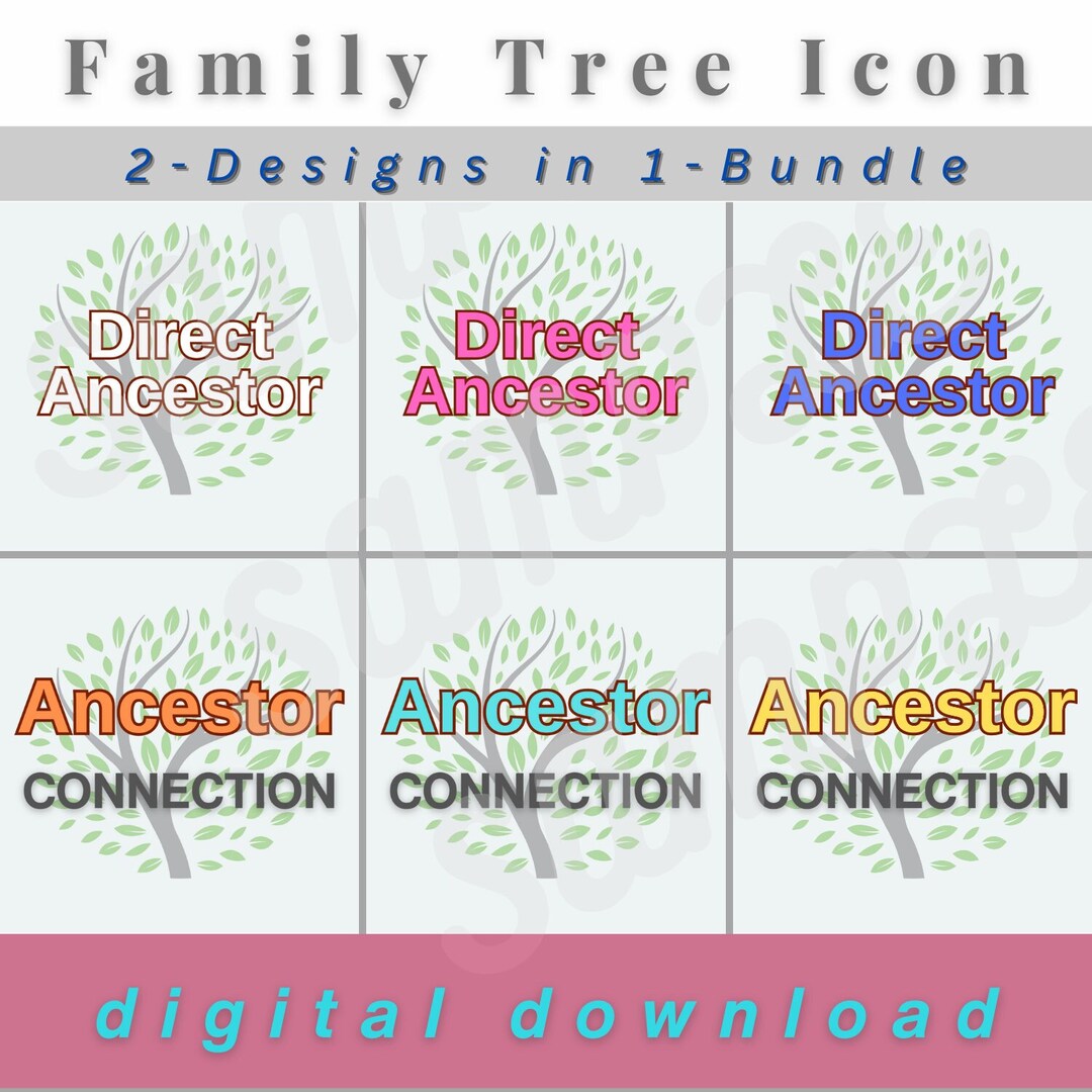 2-in-1 Bundle #4 Family Tree Icon Designs | Organise Digital Research ...