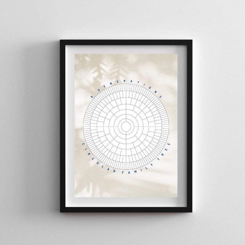 8 Generation Circular Family Tree Poster 5 Printed & Shipped to You ...