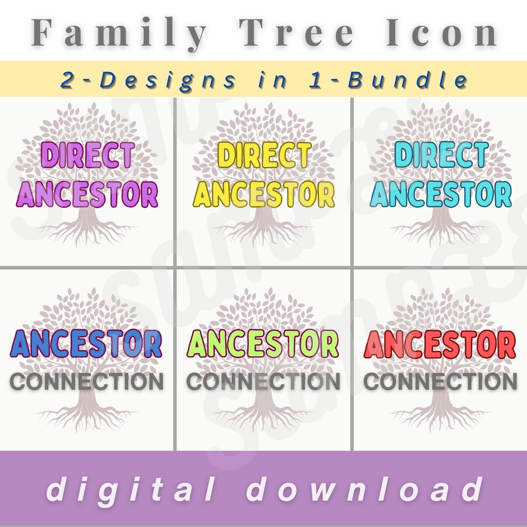 2-in-1 Bundle #6 Family Tree Icon Designs | Organise Digital Research ...
