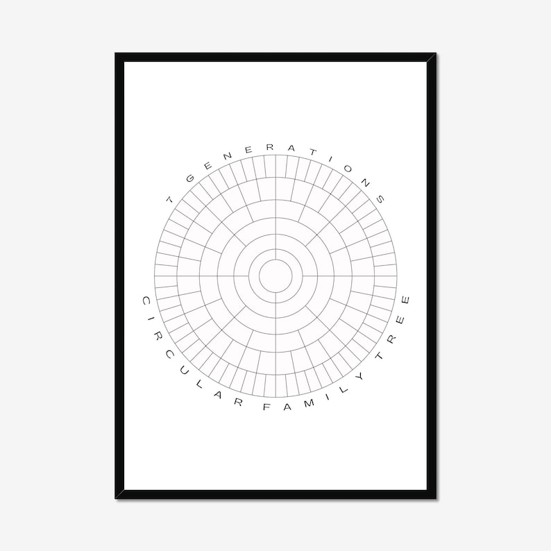 7 Generation Circular Family Tree Poster | Printed & Shipped to You ...