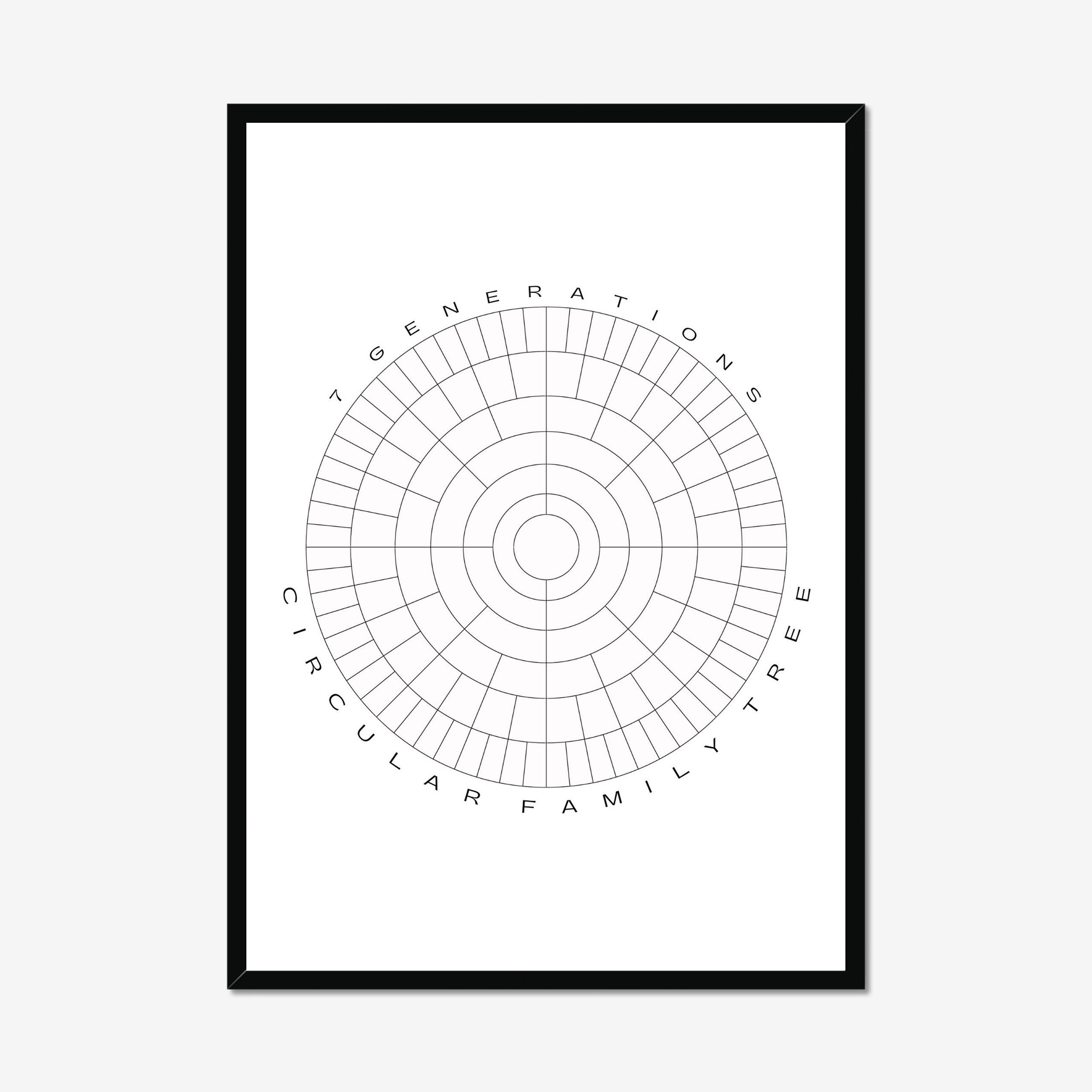 7 Generation Circular Family Tree Poster Printed & Shipped to You ...
