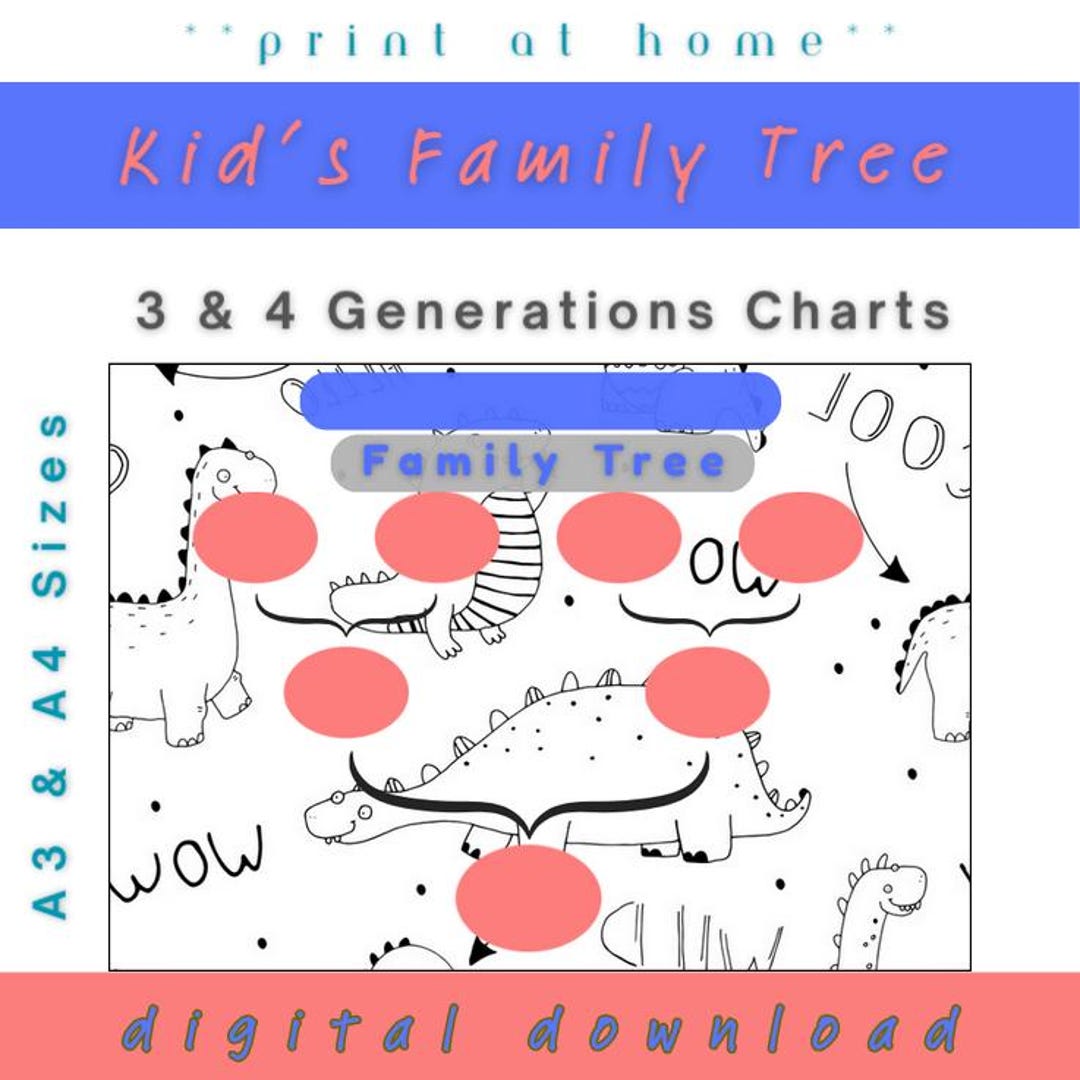 Kids Family Tree Design 10 | Printable A3 & A4 Charts | Fun School ...