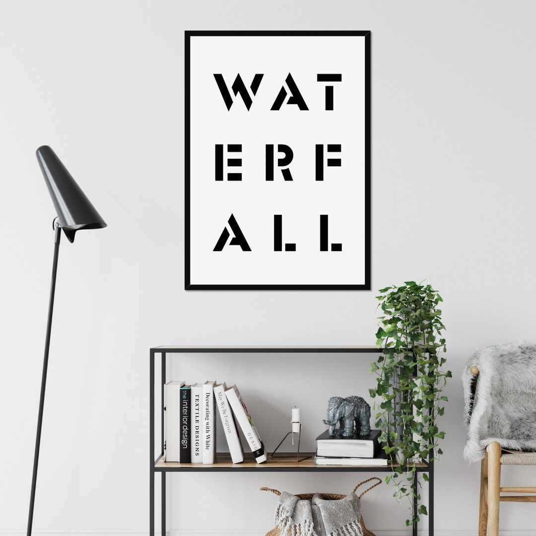 Waterfall Poster 9-letterword Art Printed and Shipped Sizes A3 A2 A1 ...