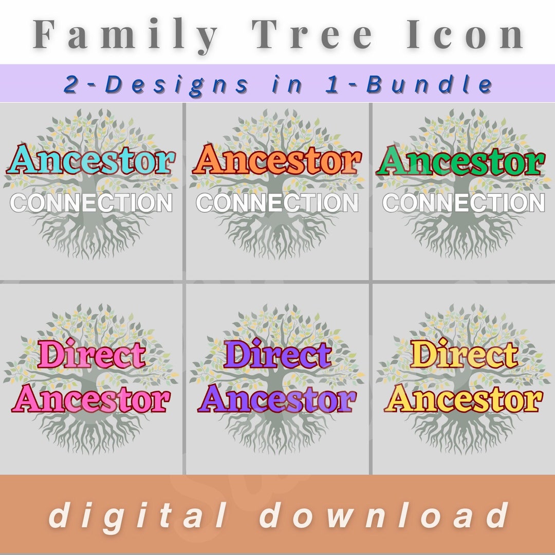 2-in-1 Bundle #3 Family Tree Icon Designs | Organise Digital Research ...