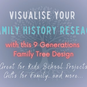 9 Generation Circular Family Tree A2 | Printable Custom Ancestral ...