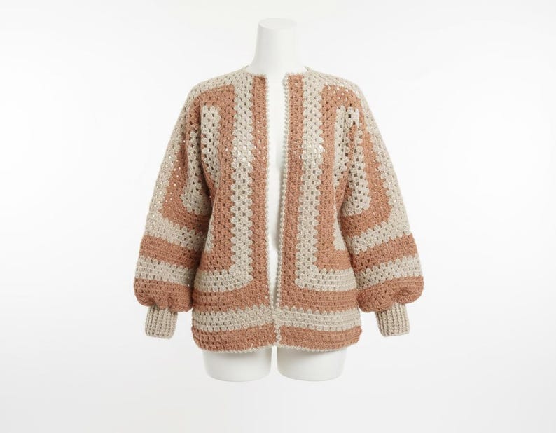 Handmade Crochet Cardigan Wool Blend – Premium Acrylic & Wool Boho ...