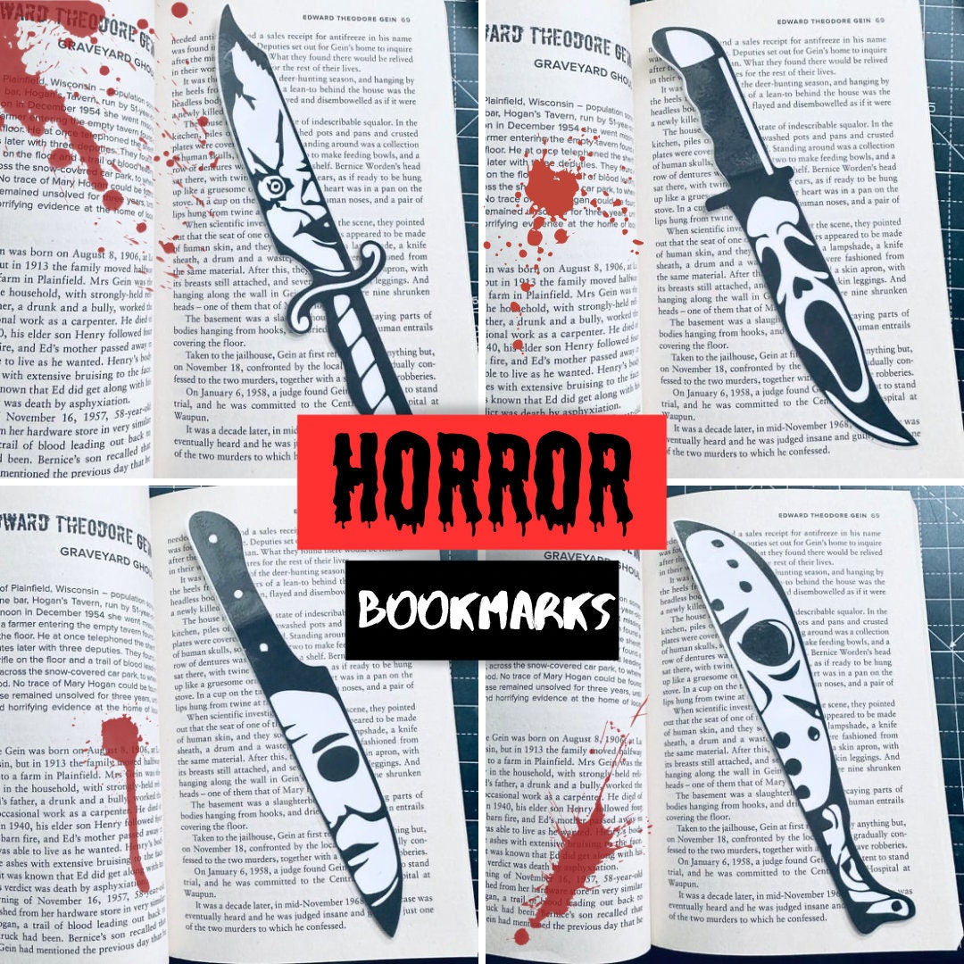 HORROR BOOKMARKS GOTH Emo Gift Present Knife Horror Films 80s 90s - Etsy