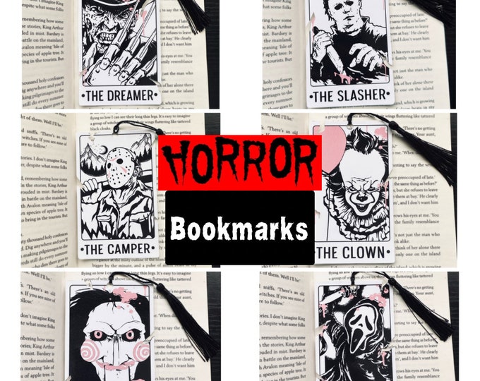 HORROR TAROT BOOKMARKS Horror Films 70s 80s 90s 2000s Emo Gift Goth ...
