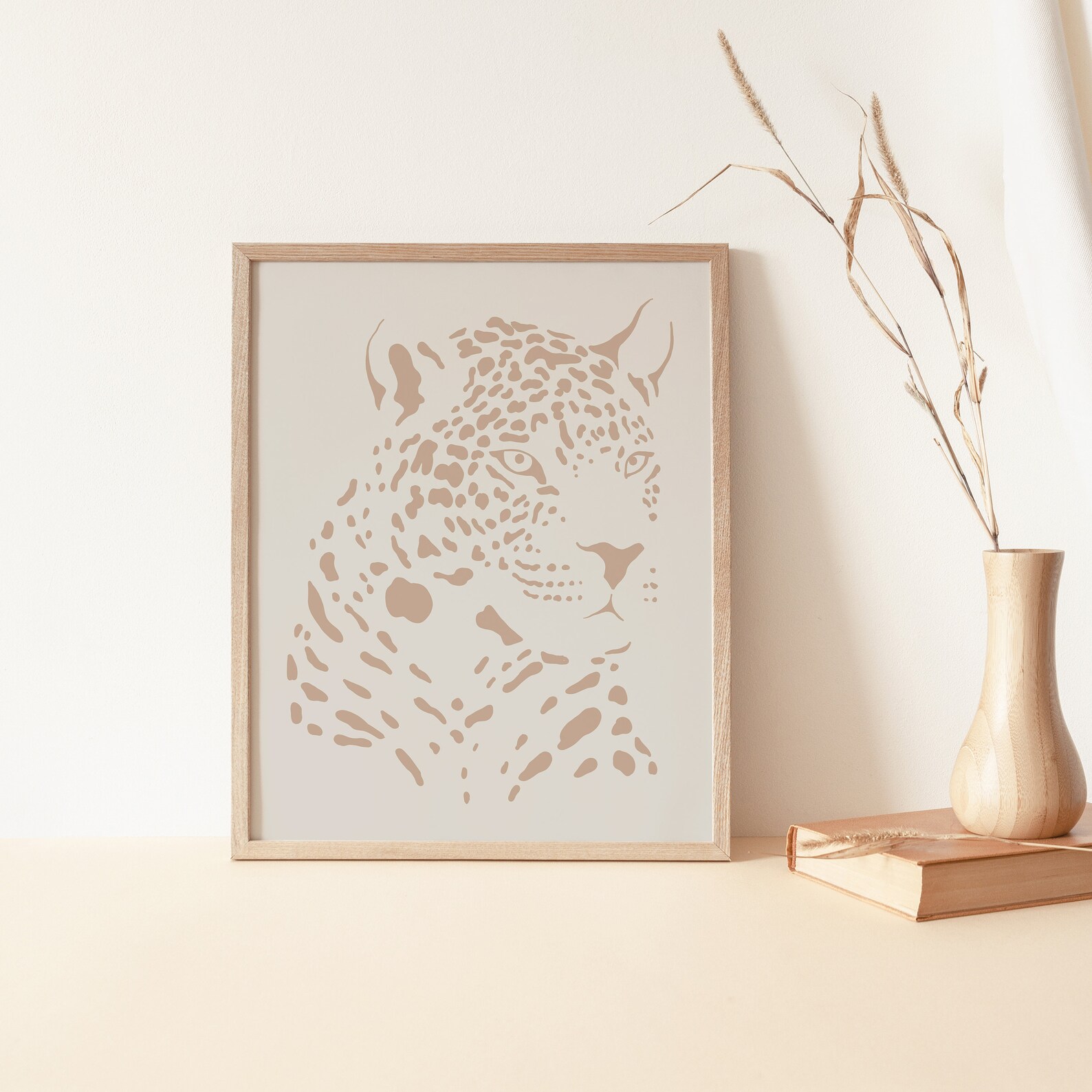 Leopard Wall Art Boho Home Decor Jungle Poster Leopard Art | Etsy