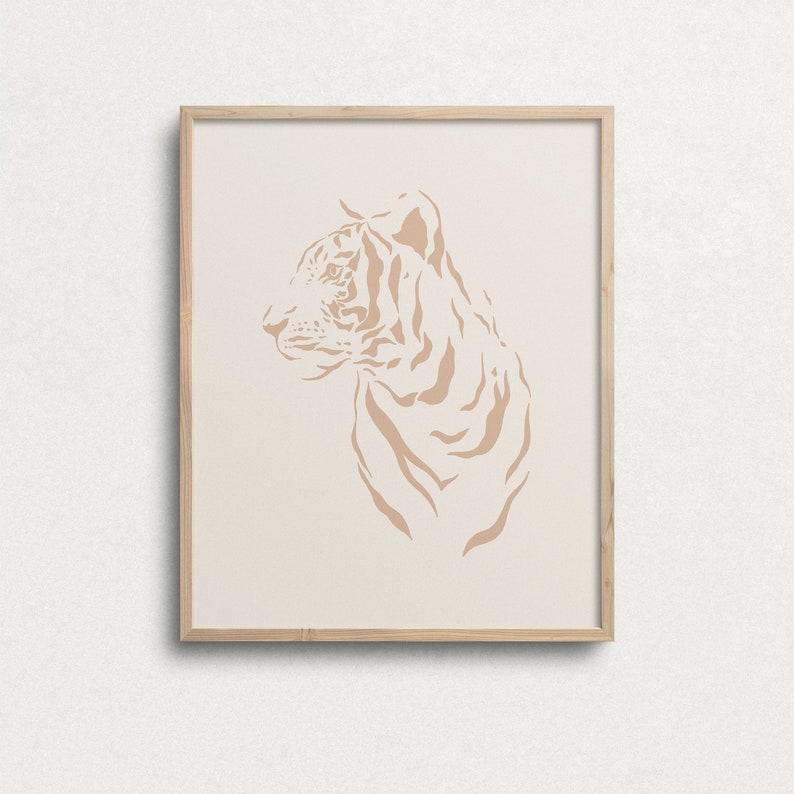 Tiger Wall Art Boho Home Decor Jungle Poster Tiger Art | Etsy