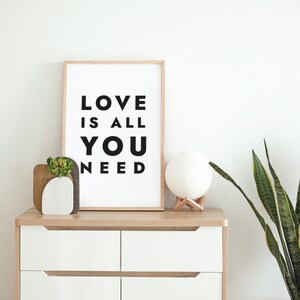 Love is All You Need Printable Wall Art motivational Quote - Etsy