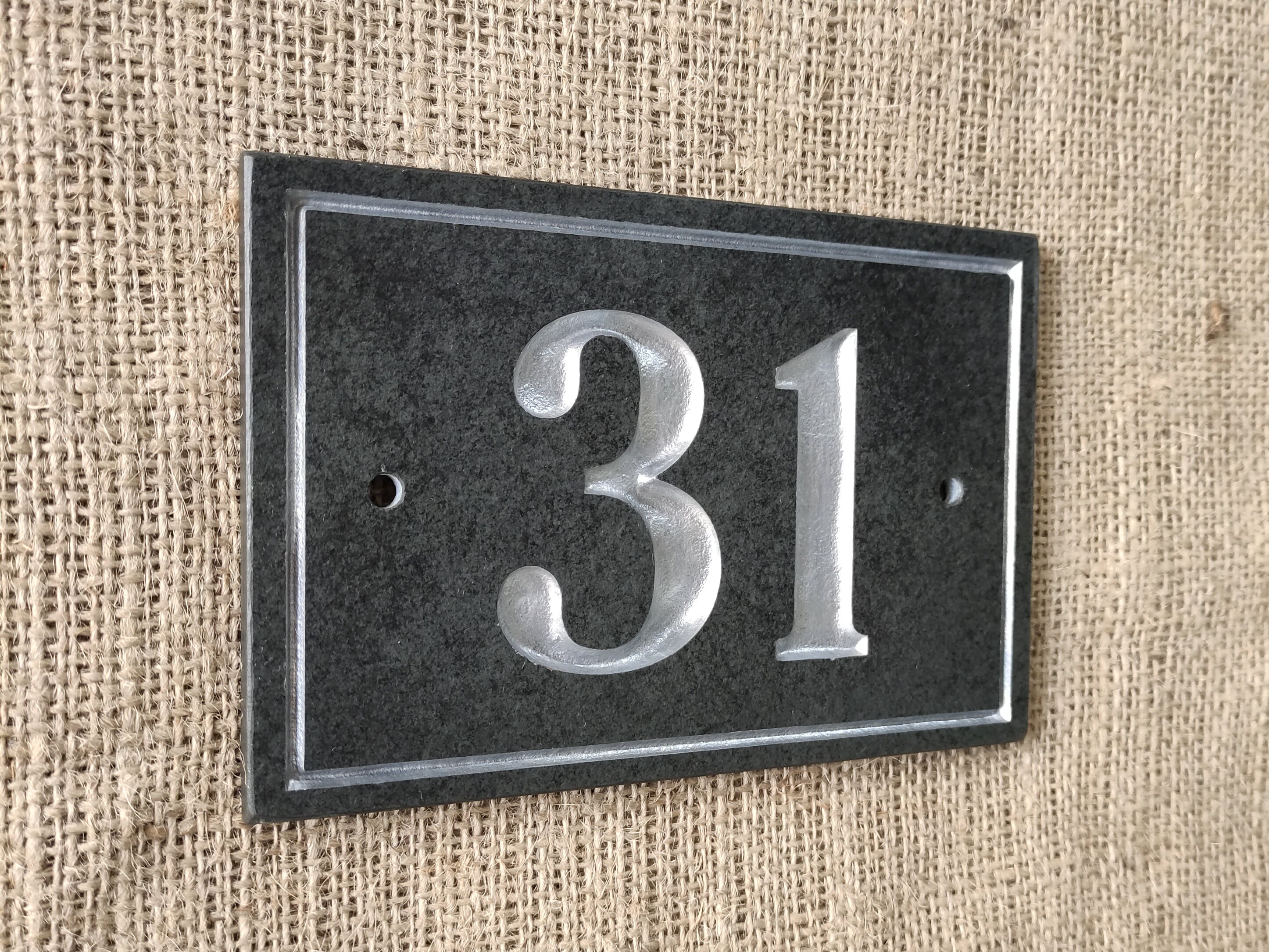 Slate House Number Sign Personalised Deep Engraved Natural - Etsy