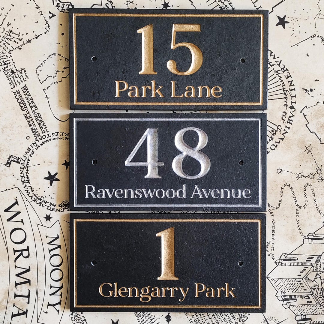 House Number Sign Custom Address Plaque Personalised House Name Plate ...