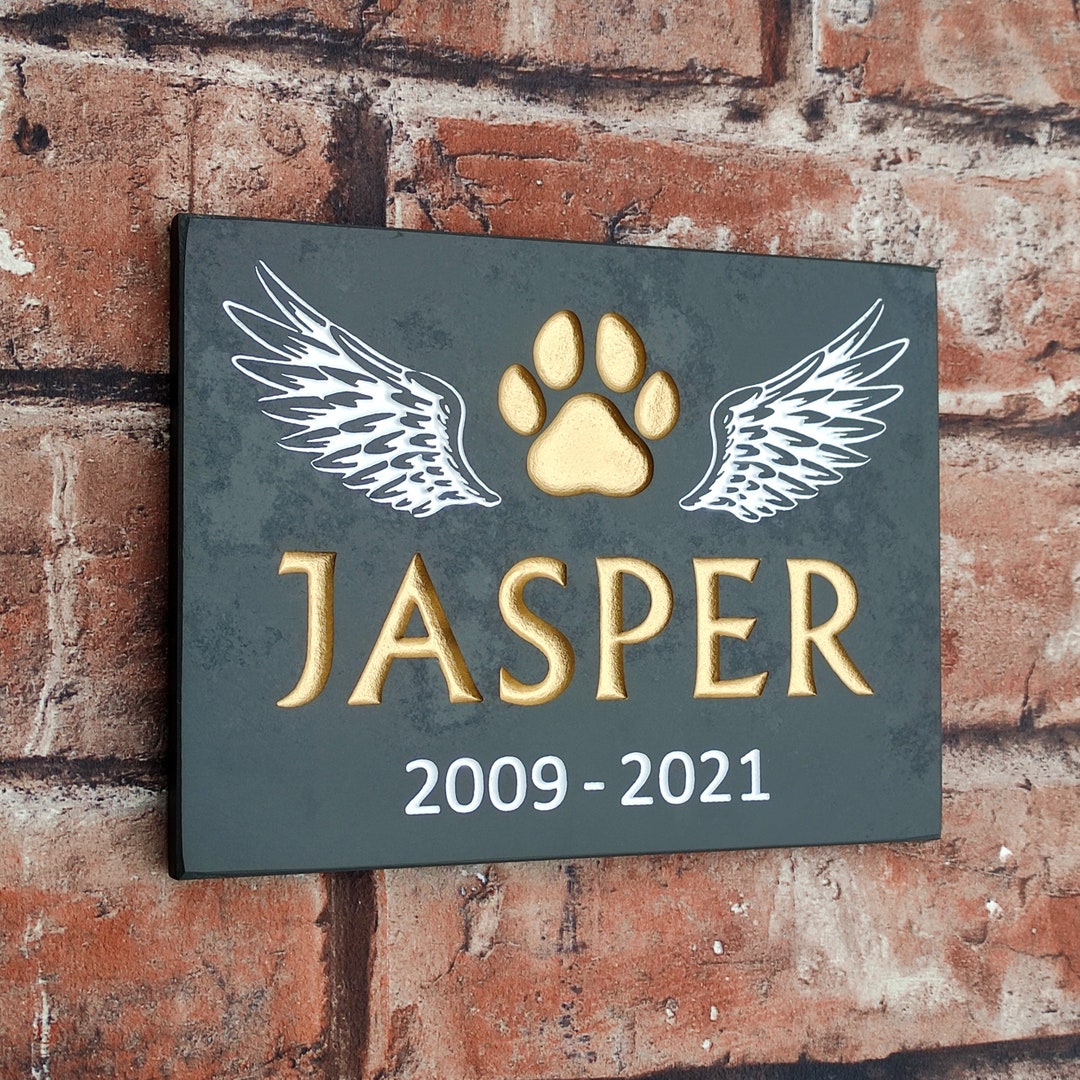 Pet Memorial Plaque, Engraved Slate Stone Remembrance Sign ...