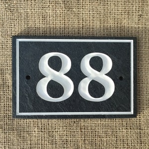 Slate House Number Sign Personalised Deep Engraved Natural Stone Plaque ...