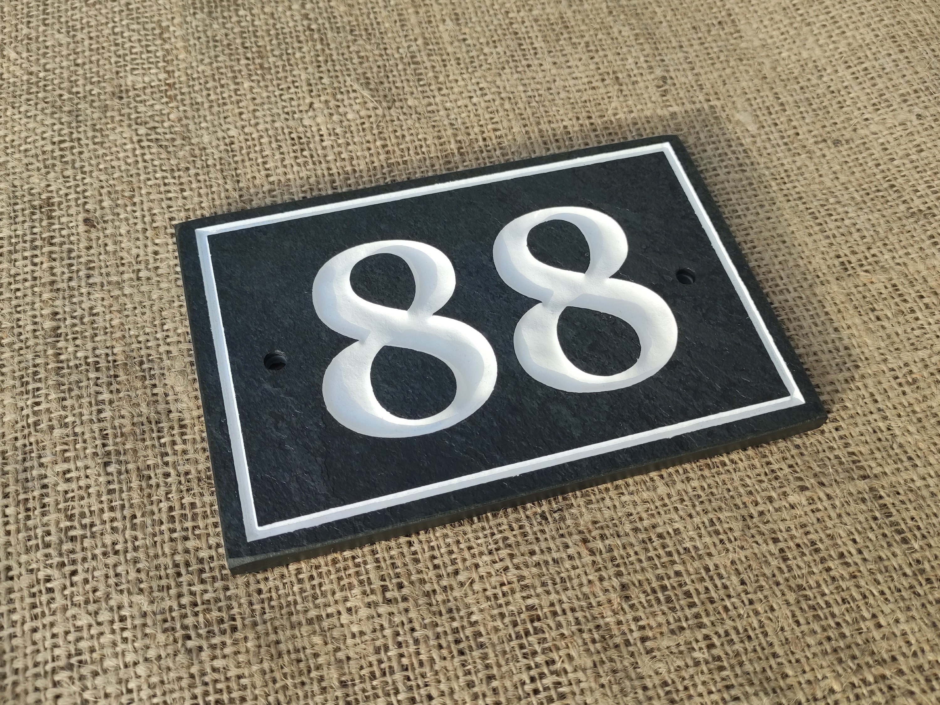 Slate House Number Sign Personalised Deep Engraved Natural - Etsy