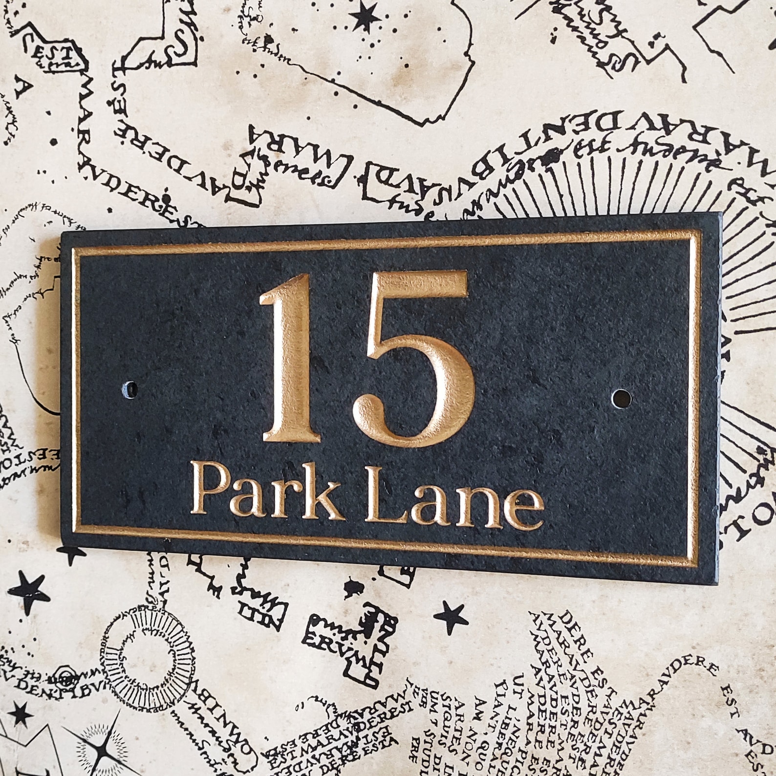 House Number Sign Custom Address Plaque Personalised House Name Plate ...