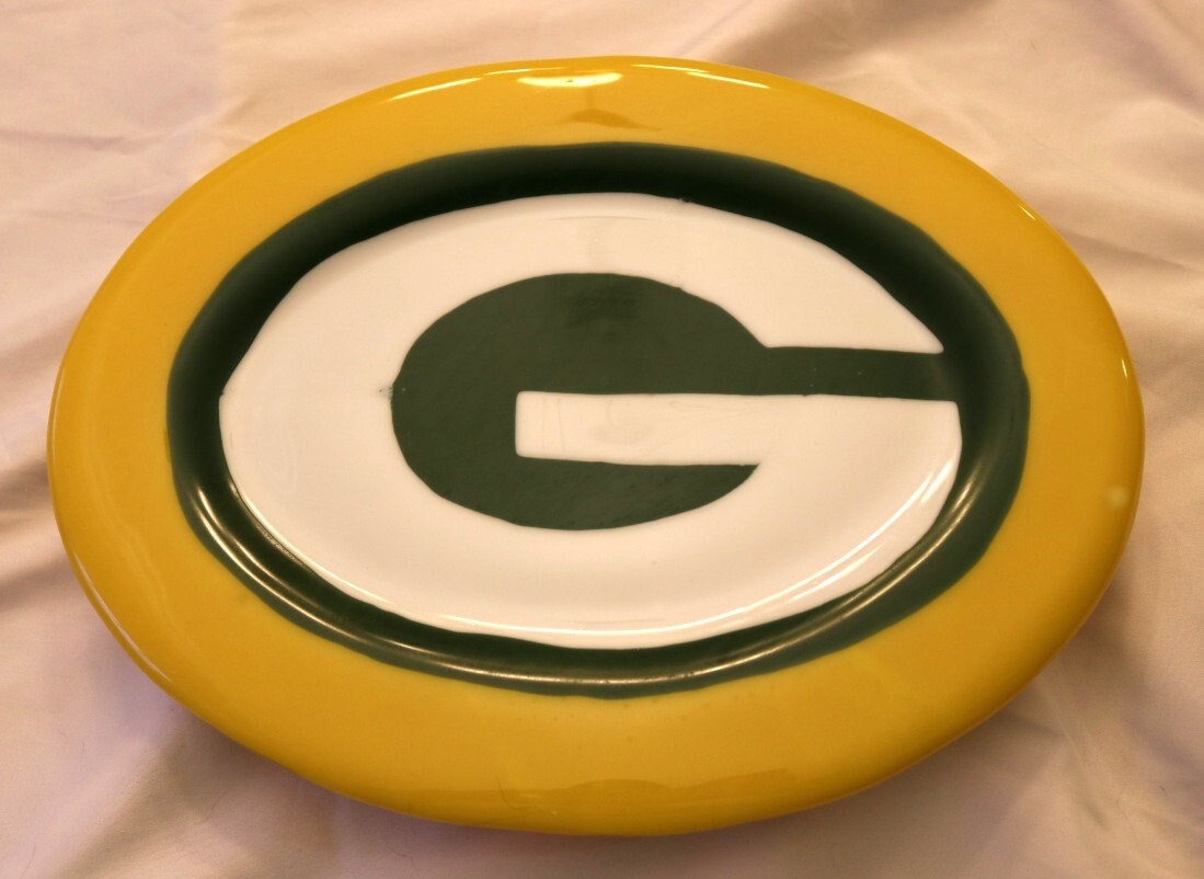 Green Bay Packers gift Fused Glass Serving Plate GBP - Etsy.de