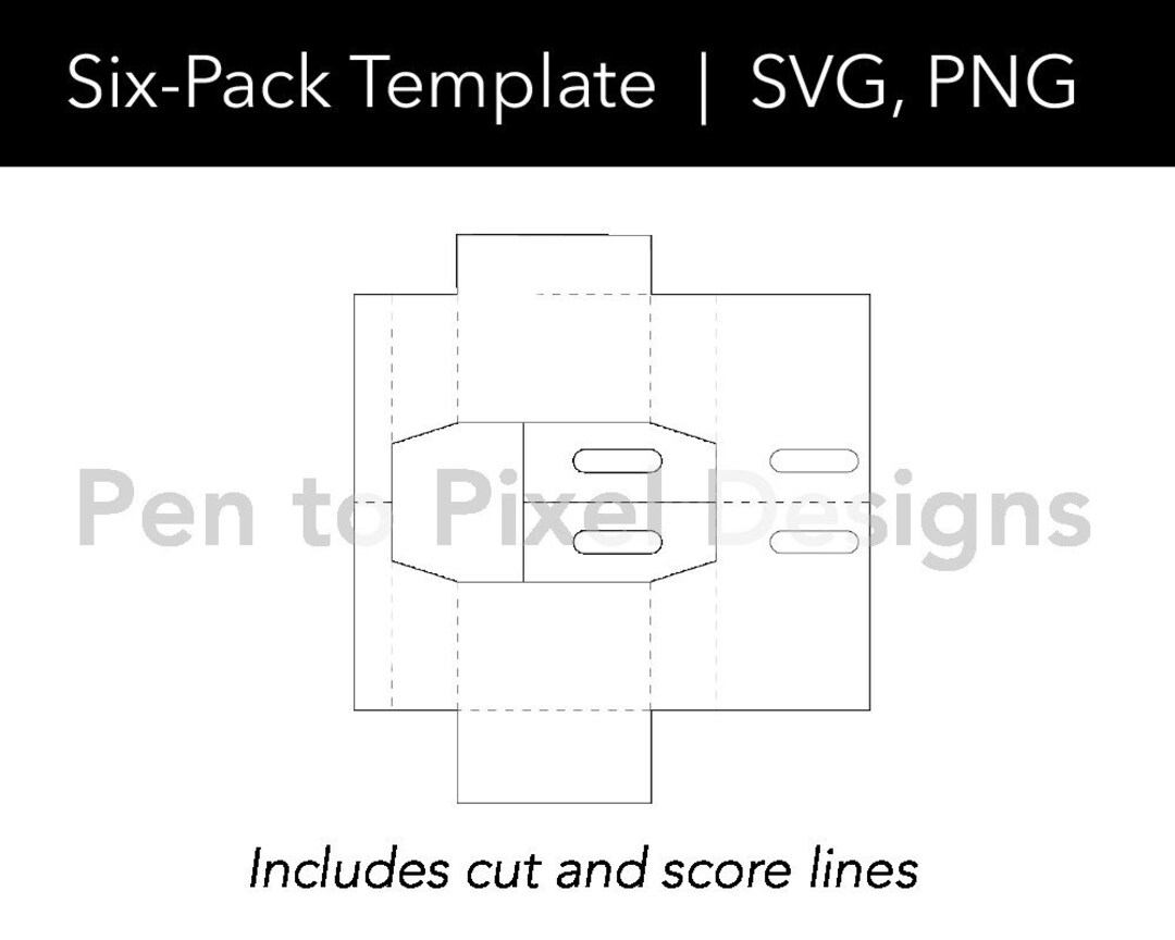 Six-pack Template SVG PNG, DIY Sixpack, Party Favor Template ...