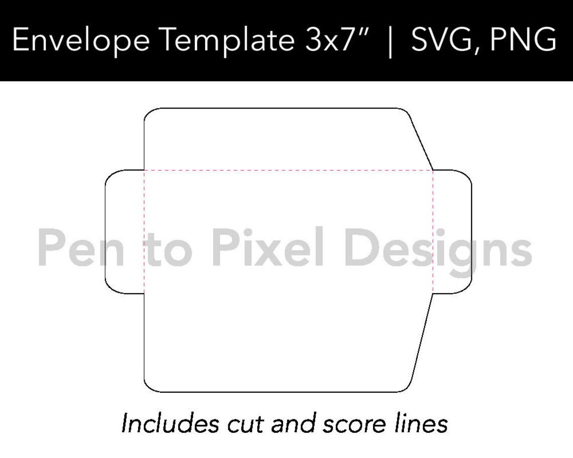Envelope Template 3x7” SVG PNG, DIY Envelope, Cash Envelope, Envelope ...