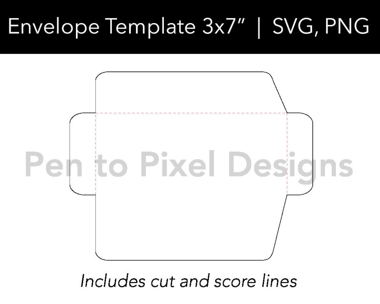 Envelope Template 3x7” SVG PNG, DIY Envelope, Cash Envelope, Envelope ...