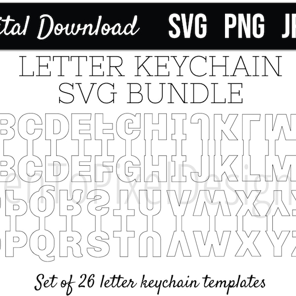 Letter Keychain Svg - Etsy