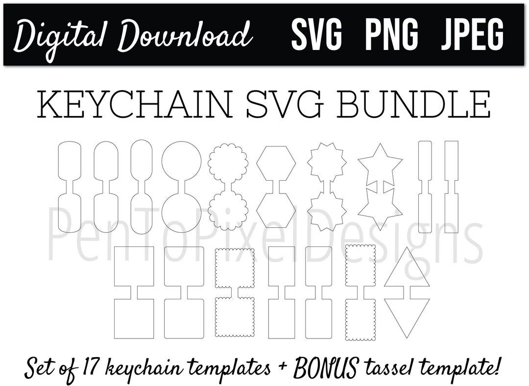 Keychain Template, Keychain SVG, Keychain Blank SVG Files, Commercial ...
