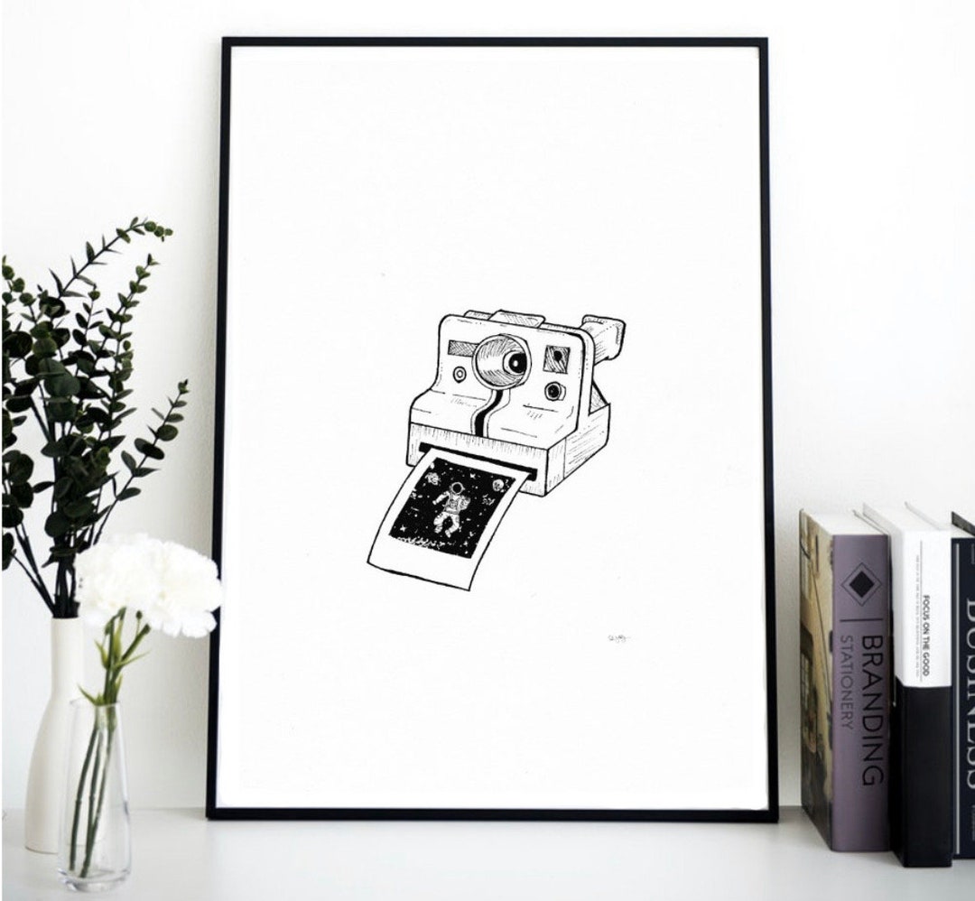 Polaroid Astronaut Camera Print Vintage Camera Space Art - Etsy UK