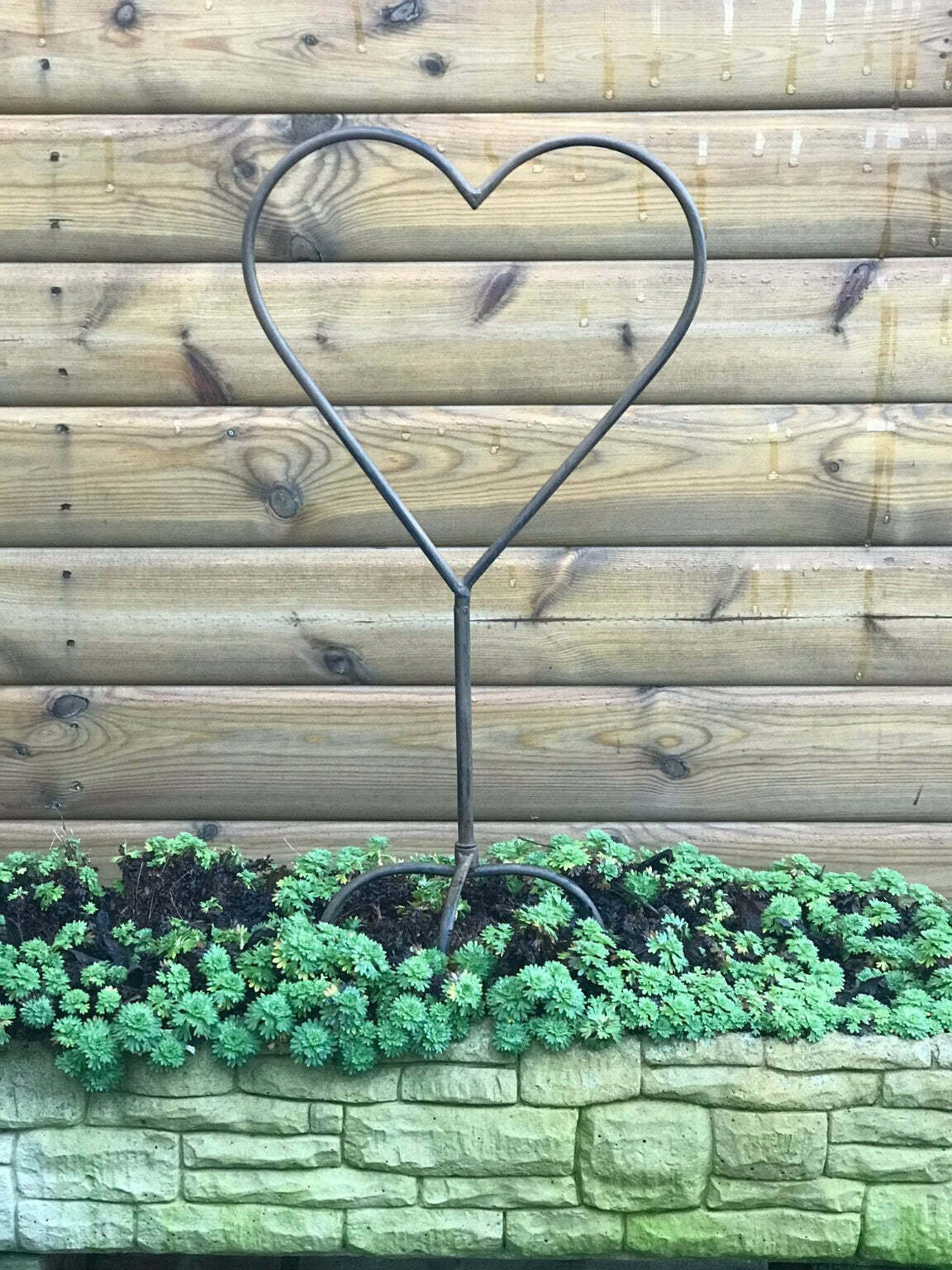 Rustic Metal Heart Garden Stake Add Lights for Any Occasion VALENTINES ...