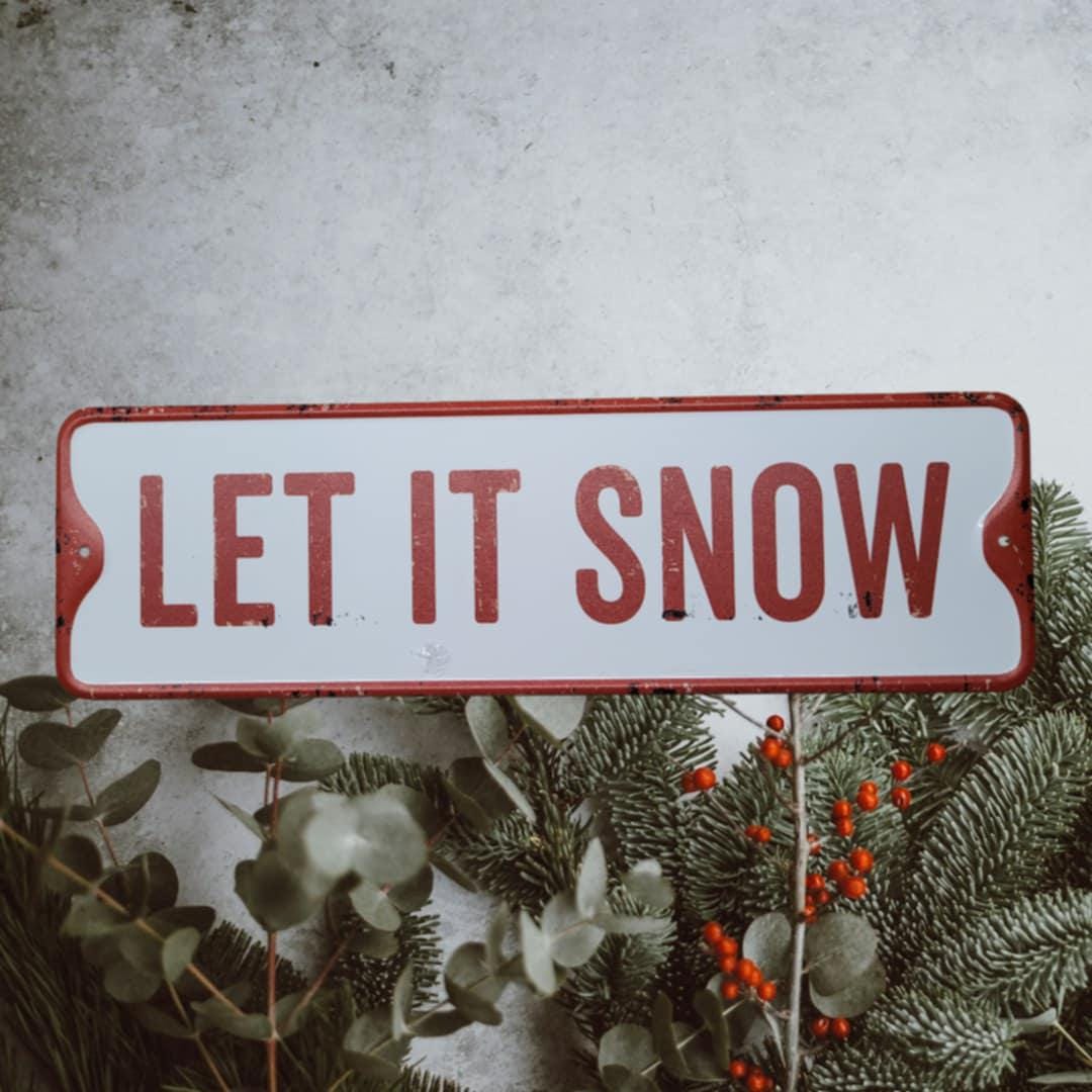 Let It Snow - Metal Christmas Retro Style Street Sign- Vintage Xmas ...