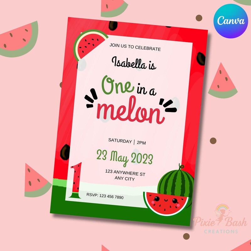 Watermelon Invitation - Etsy