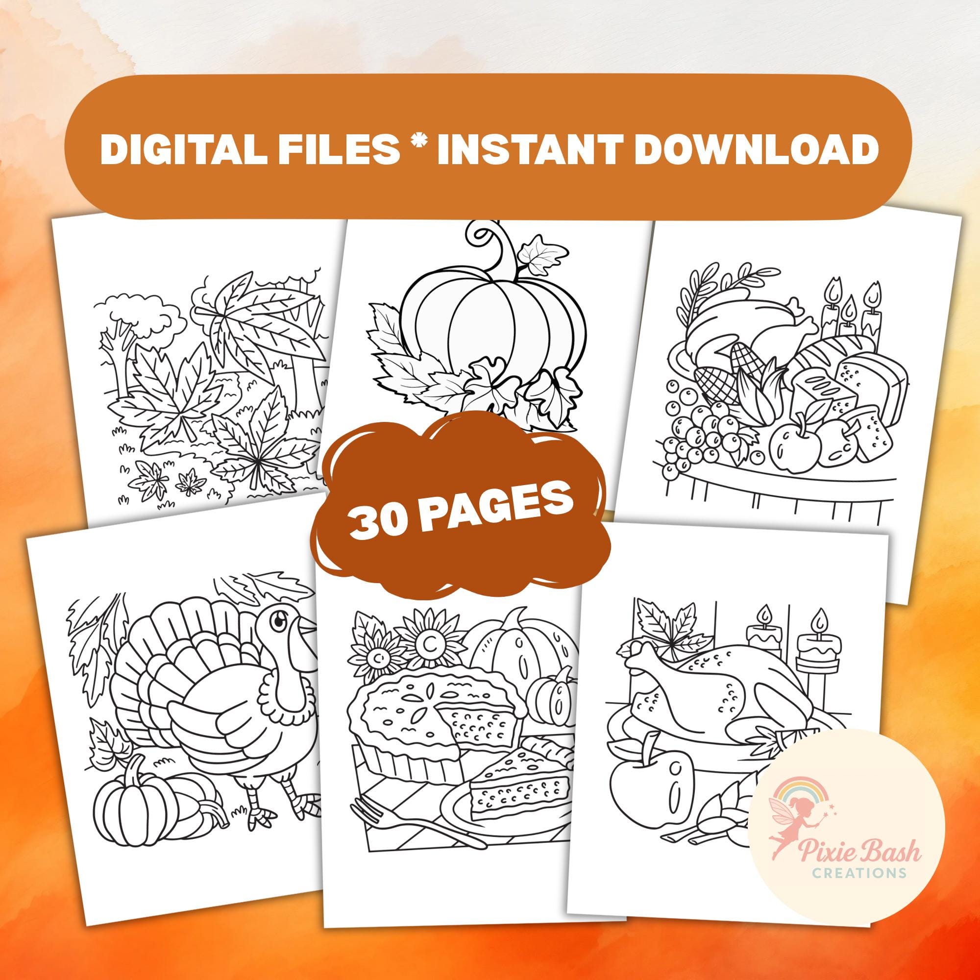 Autumn Coloring Pages for Kids, Fall Coloring Book PDF Printable ...