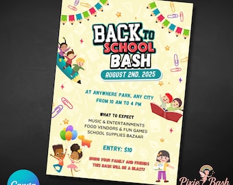 Back to School Bash Party Flyer, Back to School Bash Flyer, End of ...