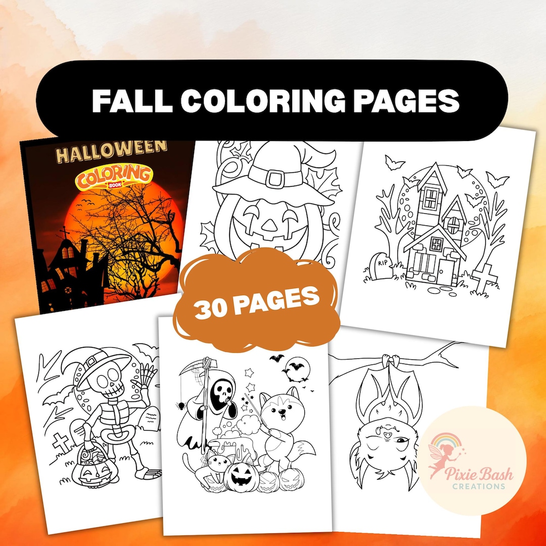 Halloween Coloring Pages for Kids, Trick or Treat Coloring Book PDF ...