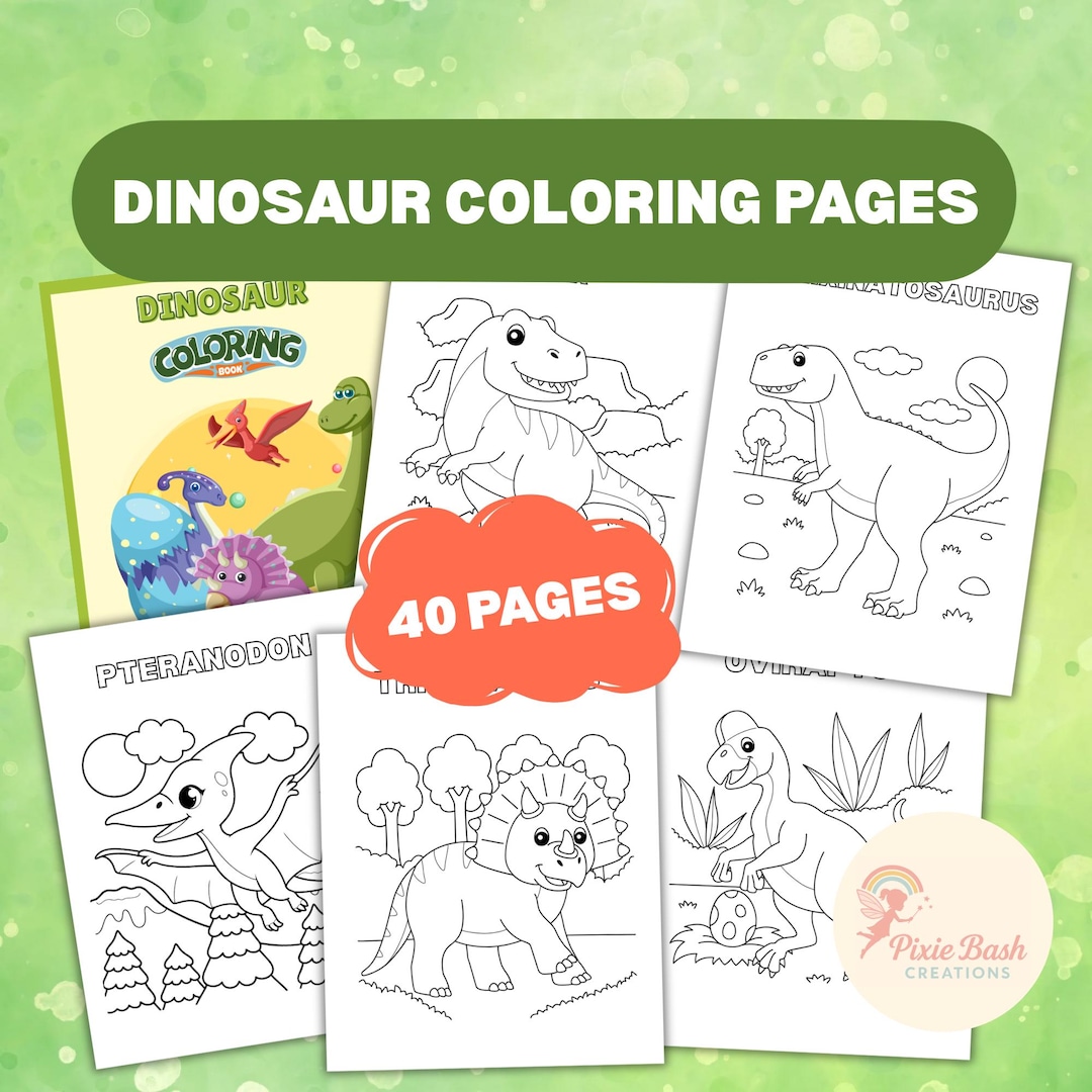 Dinosaur Coloring Pages for Kids, Dinosaur Coloring Book Printable Pdf ...