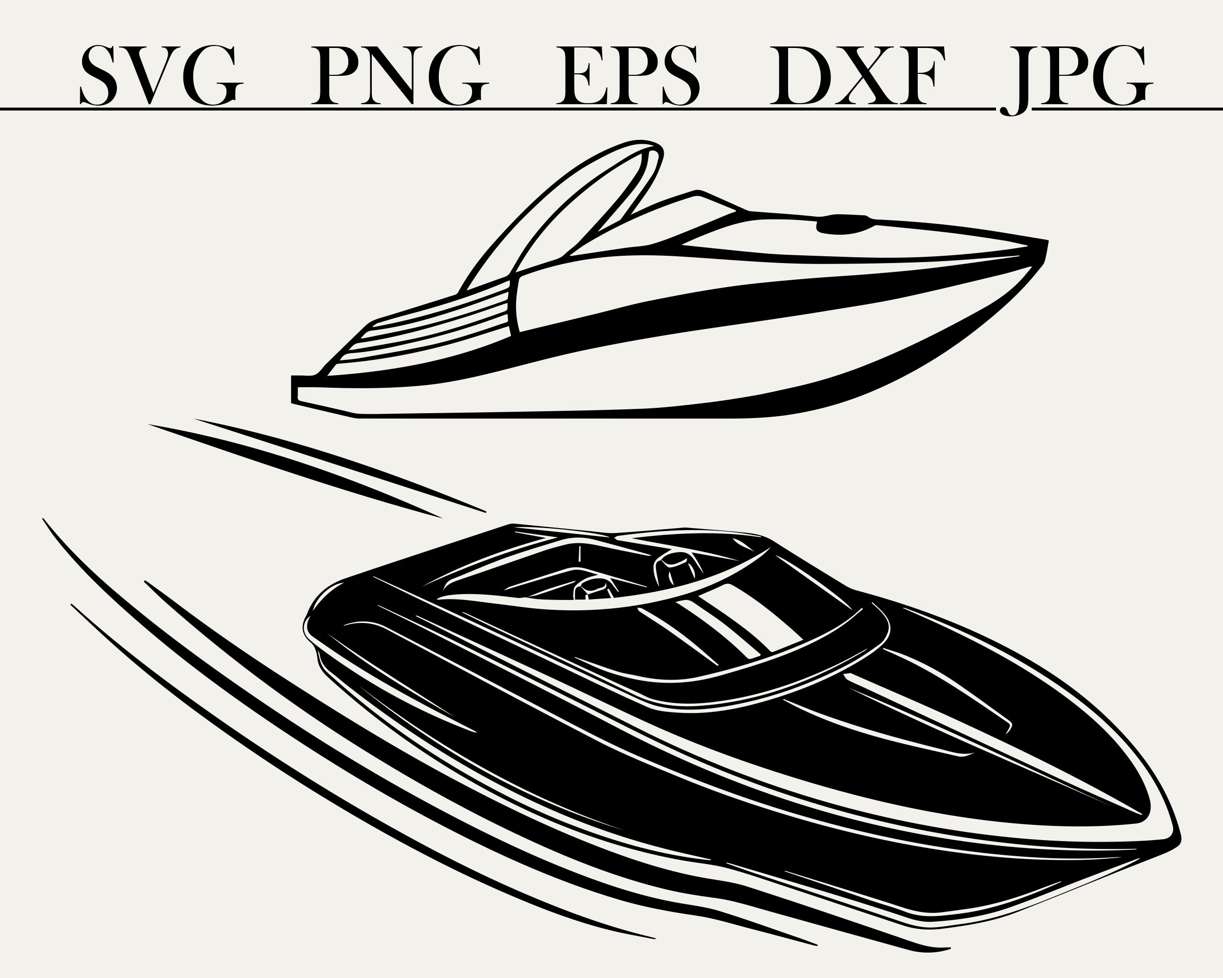 Speed Boat SVG Yacht Cutting Files Motor Boat Svg Cut File | Etsy