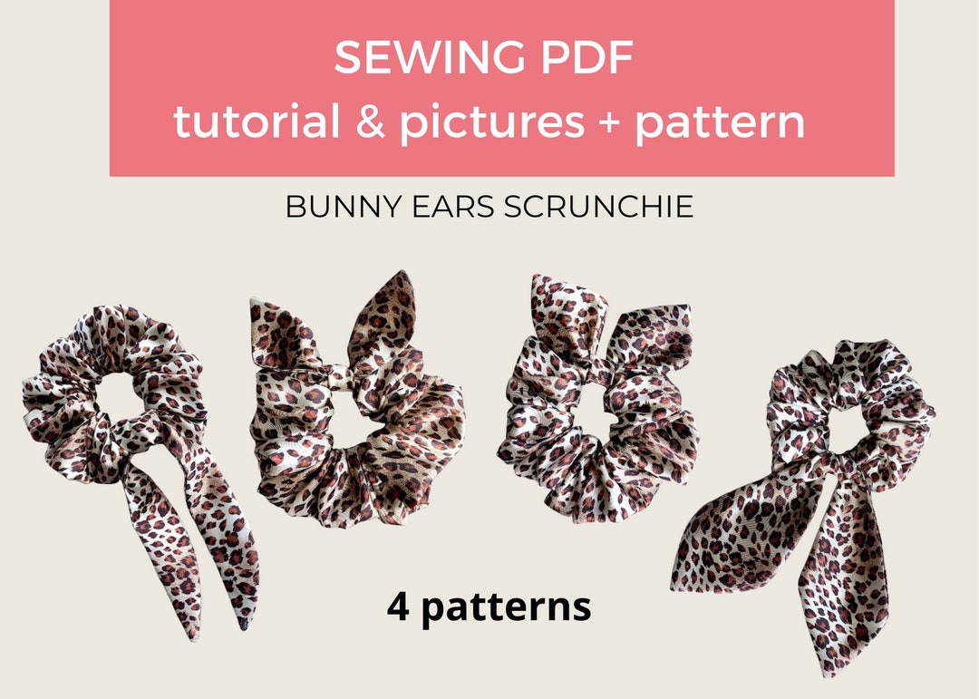 Bunny Ears Scrunchie Sewing Pattern, DIY Hair Tie (PDF Tutorial) - Etsy