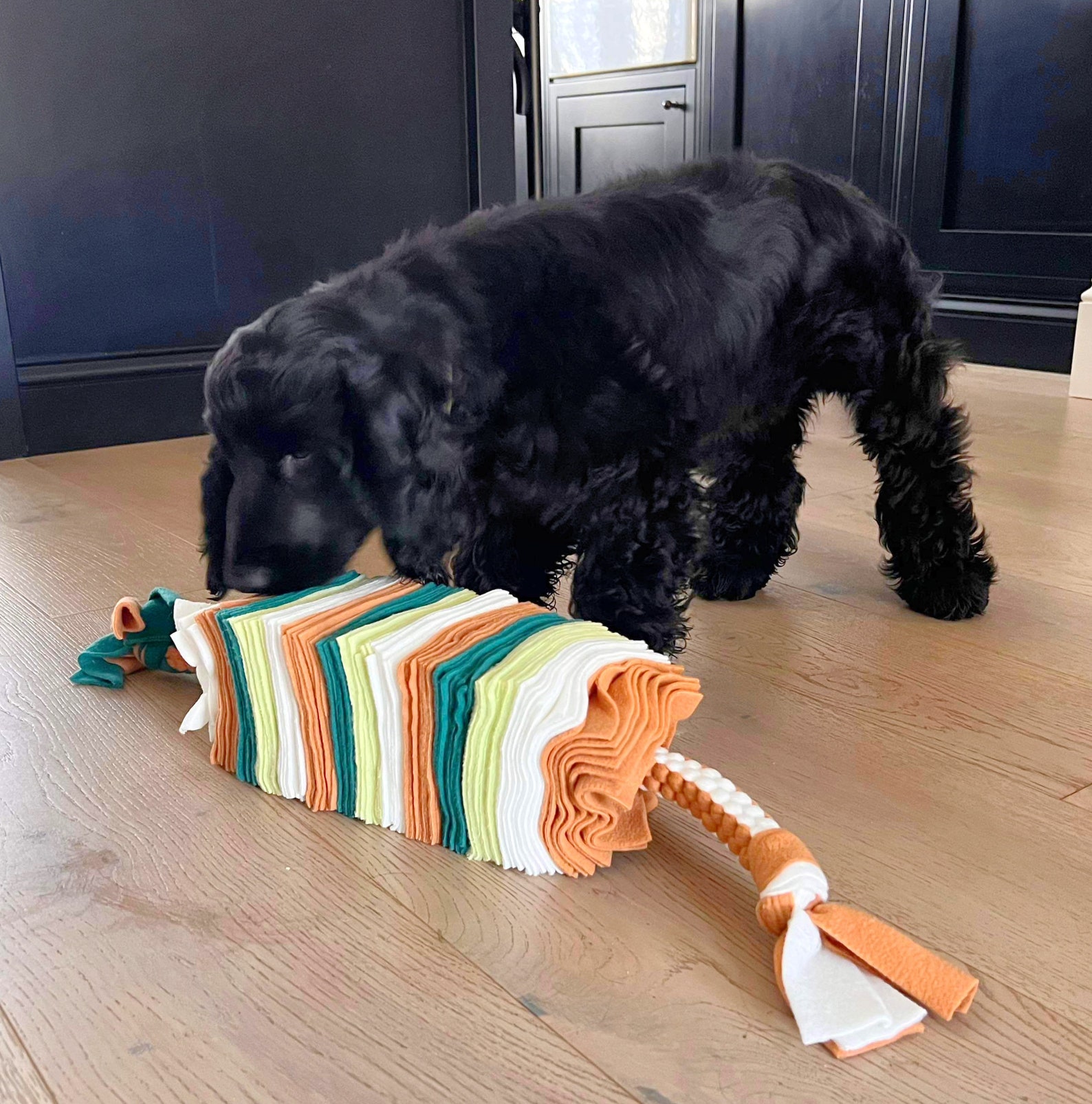 CUSTOM COLOUR Snuffle Roll + Tug Toy Enrichment Dog Toy | Slow Feeder ...