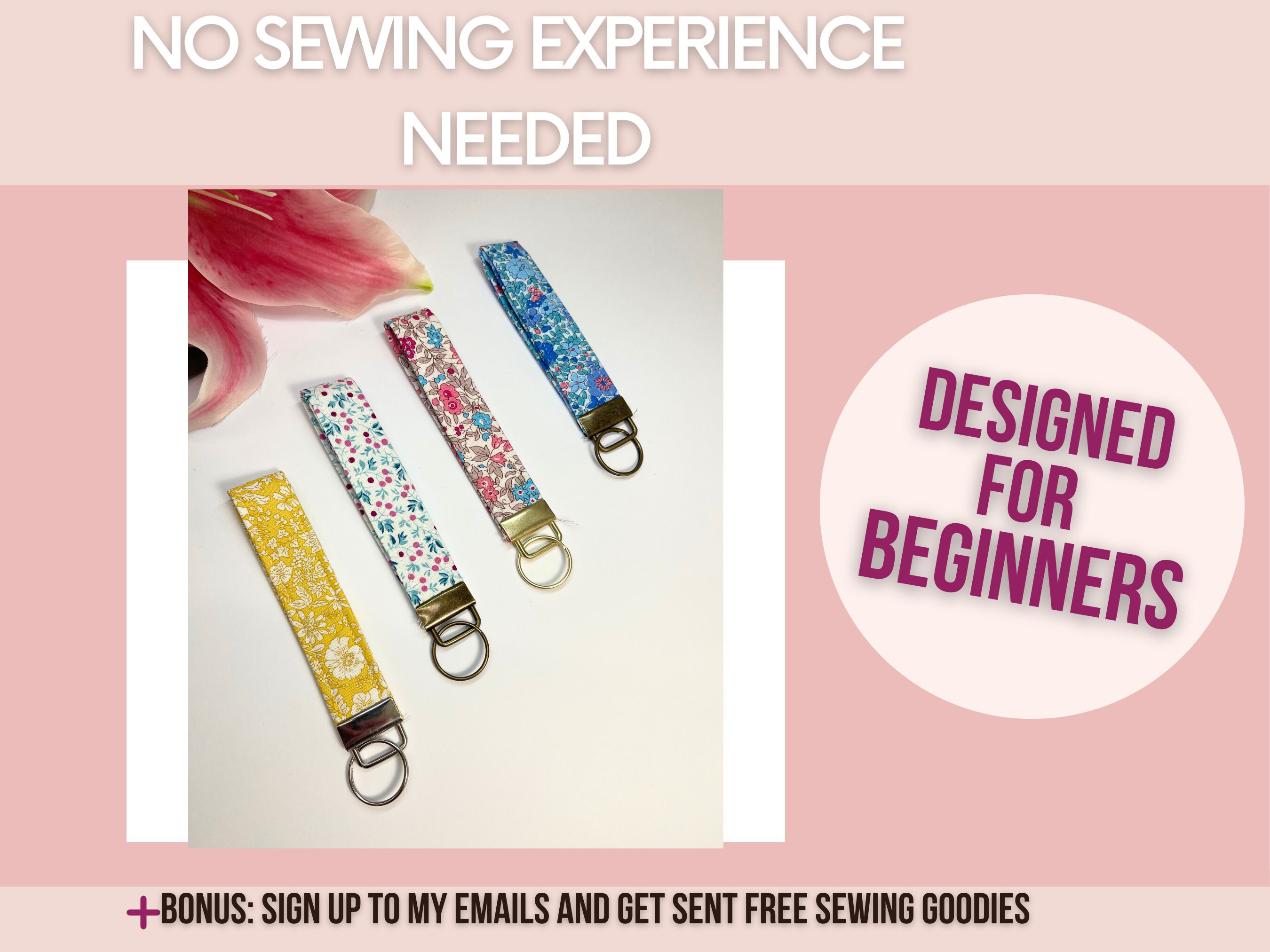 Fabric Wristlet Sewing Pattern: Beginner-friendly Key Fob (PDF Pattern ...